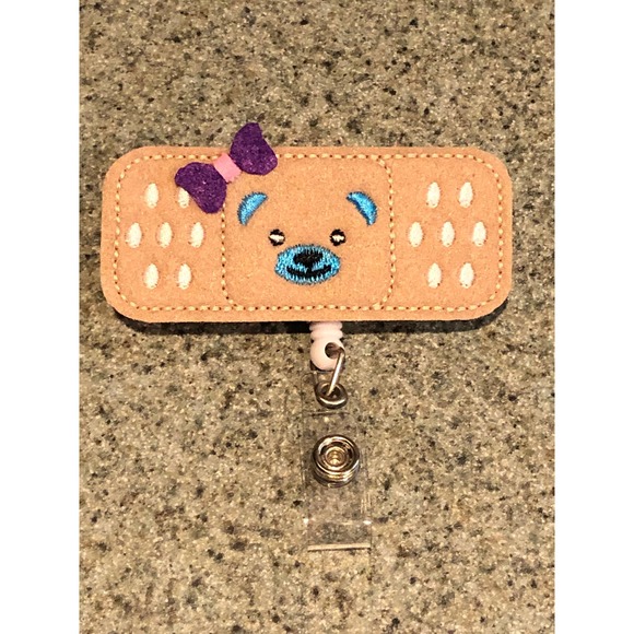Unbranded | Accessories | Embroidered Felt Bandaid Bear Nurse Id Badge ...